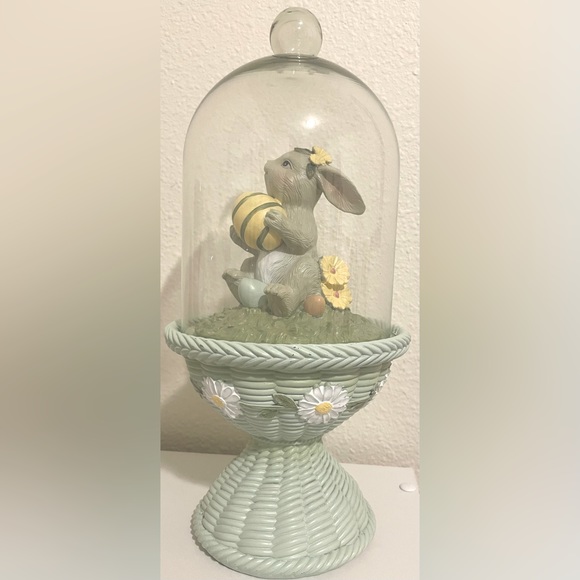 Accents | Easter Rabbit With Sunflower And Egg In Cloche Stand | Poshmark